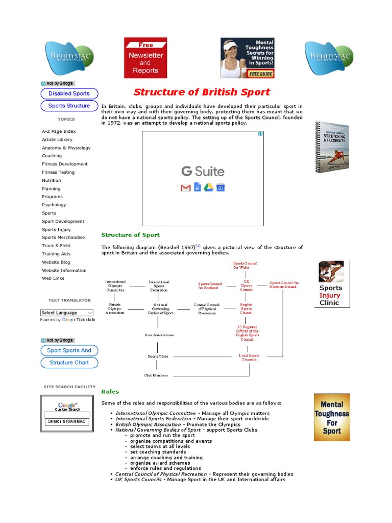 Structure of Sports | PDF | Sports | Websites