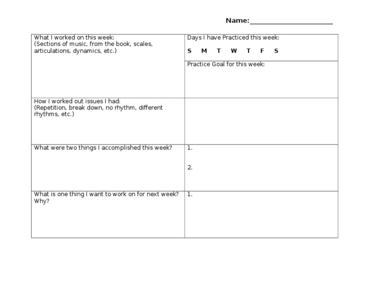 Practice Log 1 | PDF