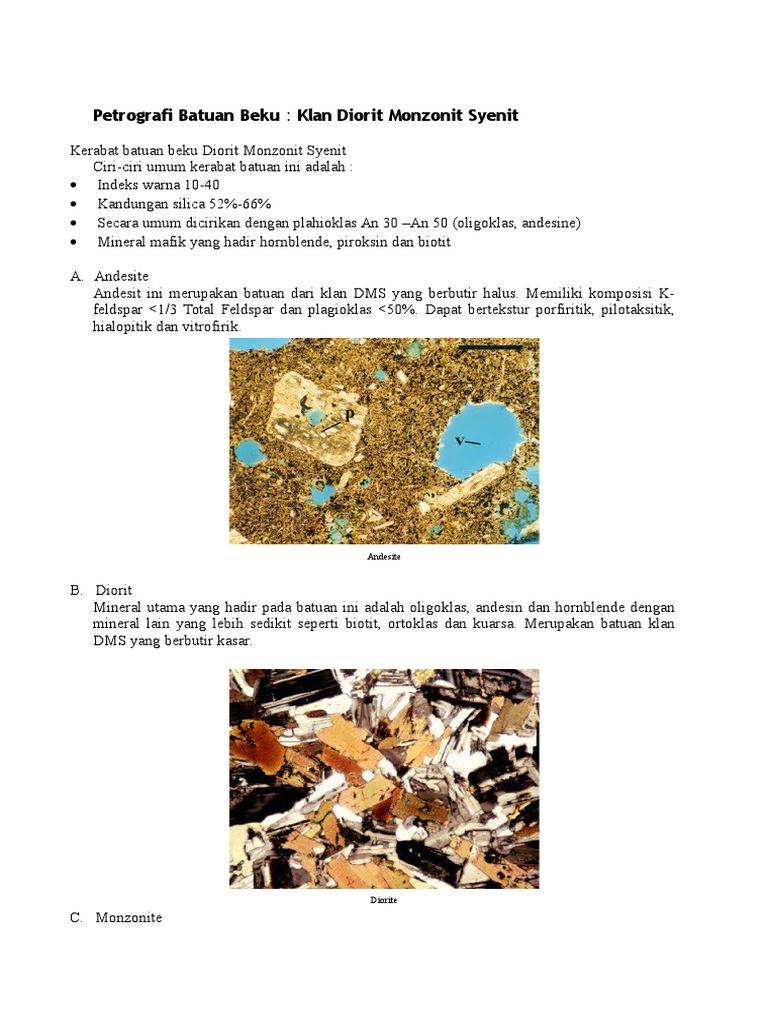 Batuan Beku Klan Diorit Monzonit Syenit | PDF