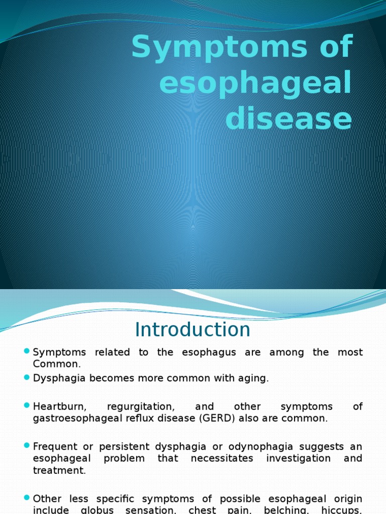Symptoms of Esophageal Disease | PDF | Gastroesophageal Reflux Disease ...