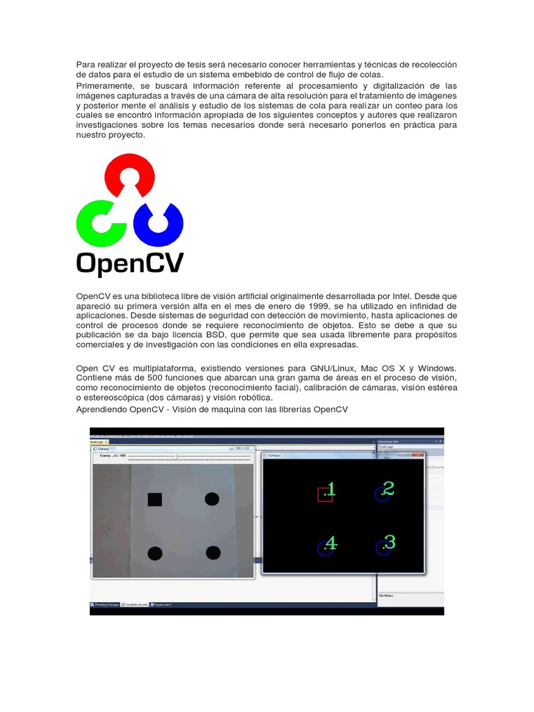 Opencv Pdf Python Lenguaje De Programación Programación De Computadoras