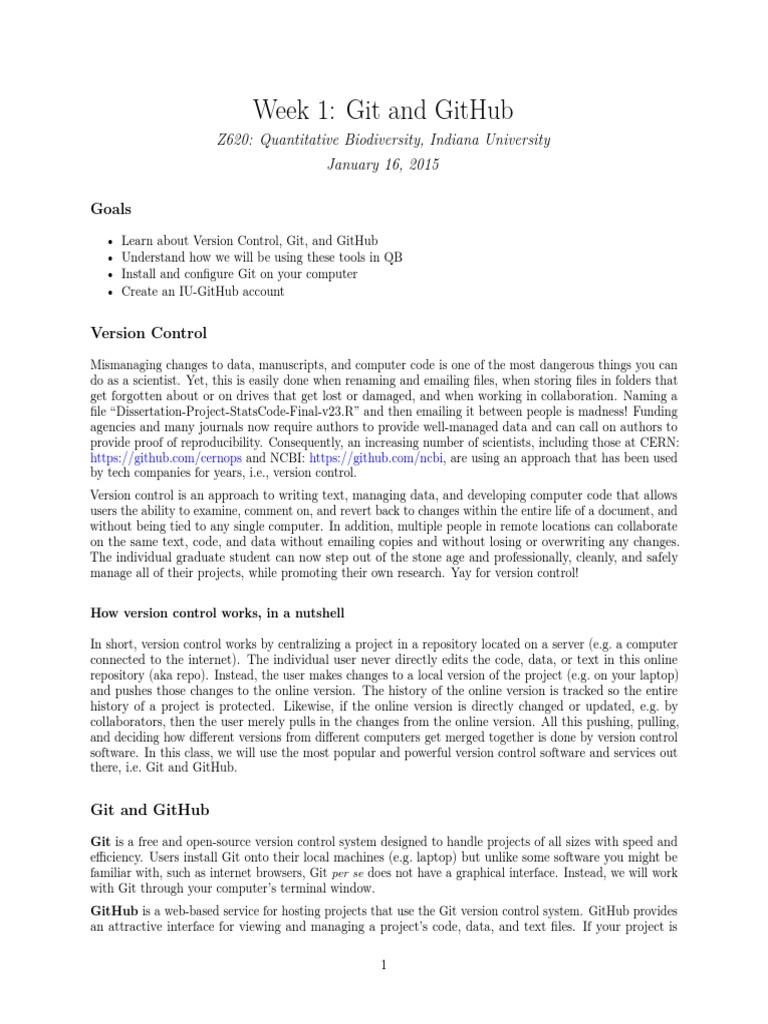 Git Handout - IU | PDF | Version Control | Installation (Computer Programs)