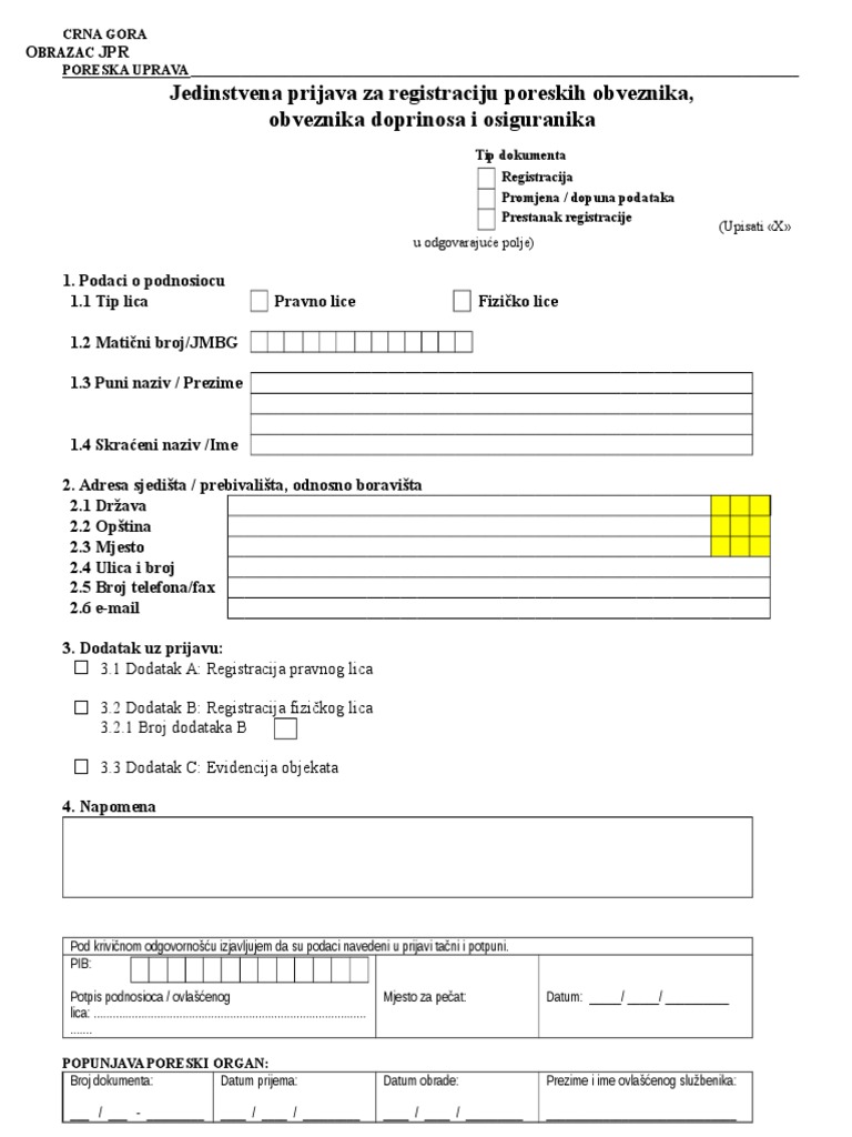 JPR Obrazac | PDF