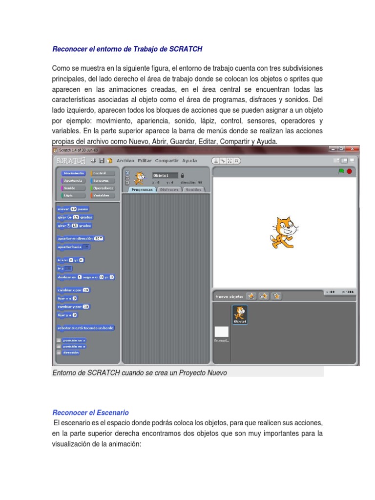 Guía del Entorno de Trabajo en Scratch | PDF | Scratch (lenguaje de ...