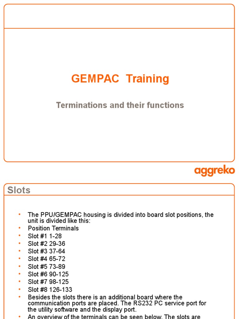 GEMPAC Training: Terminations and Their Functions | PDF | Relay | Switch