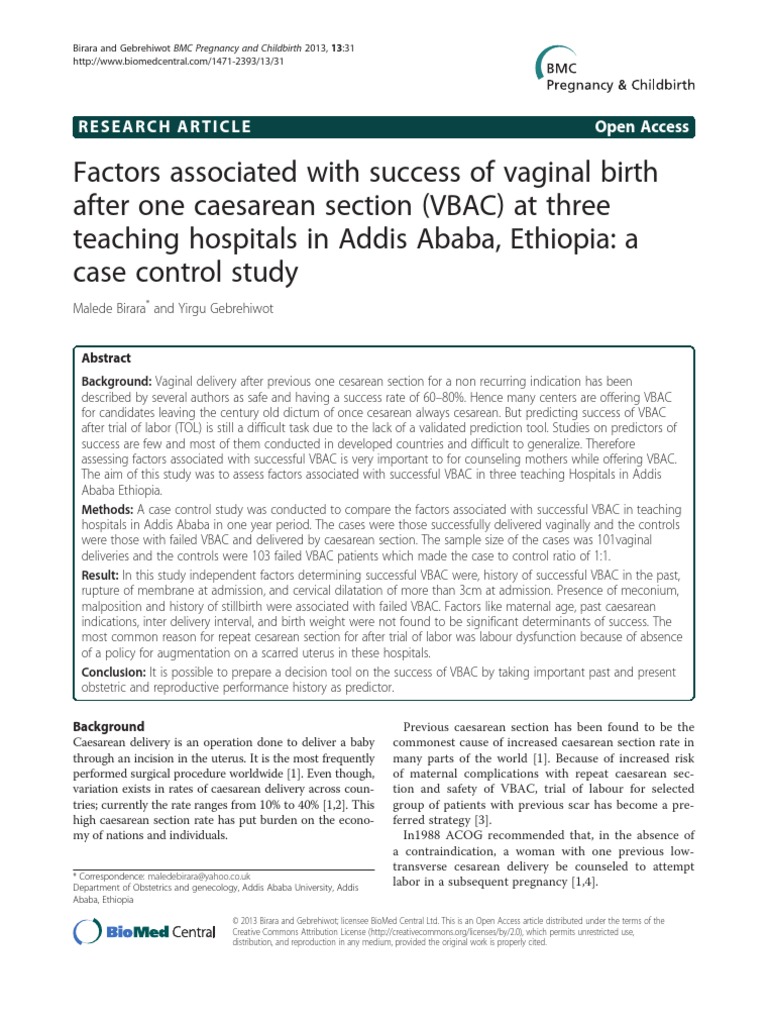 Vbac Success 2013 | PDF | Caesarean Section | Childbirth