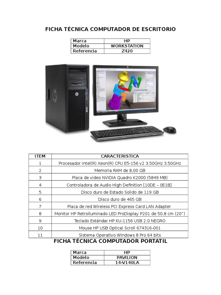 Ficha Técnica Computadores | PDF | Informática