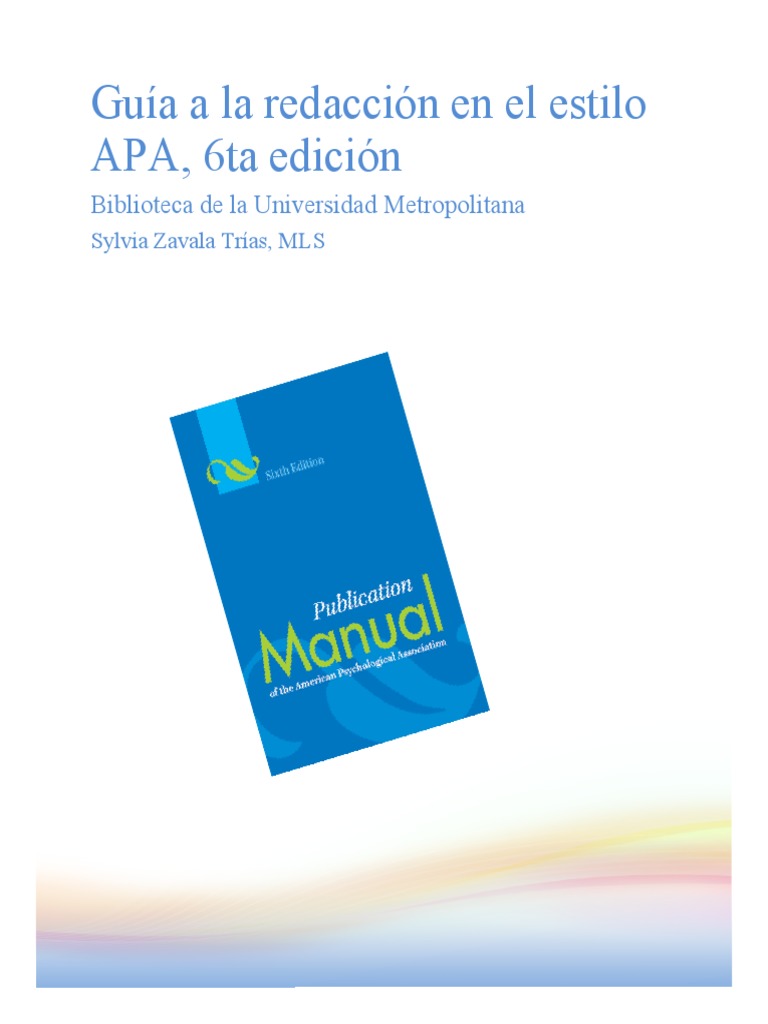Normas APA 3, 6ta - Anexo 3 Guia | PDF | Estilo apa | Bibliografía