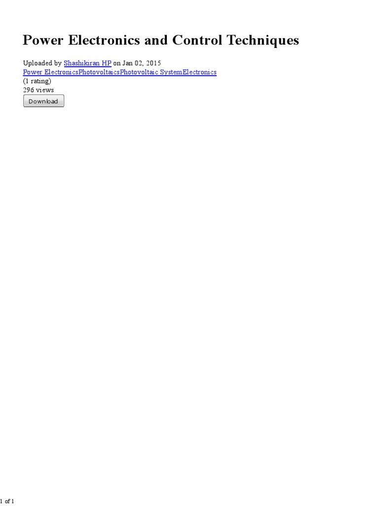 Power Electronics and Control Techniques: Uploaded by On Jan 02, 2015 ...