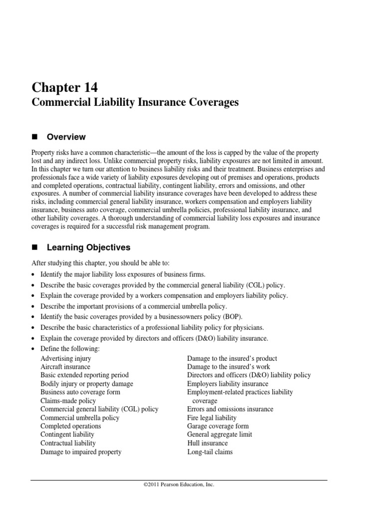 Commercial Liability Insurance Coverages: Overview | PDF | Liability ...