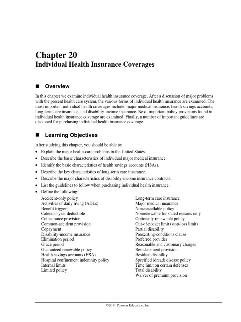 Individual Health Insurance Coverages: Overview | PDF | Health Savings ...