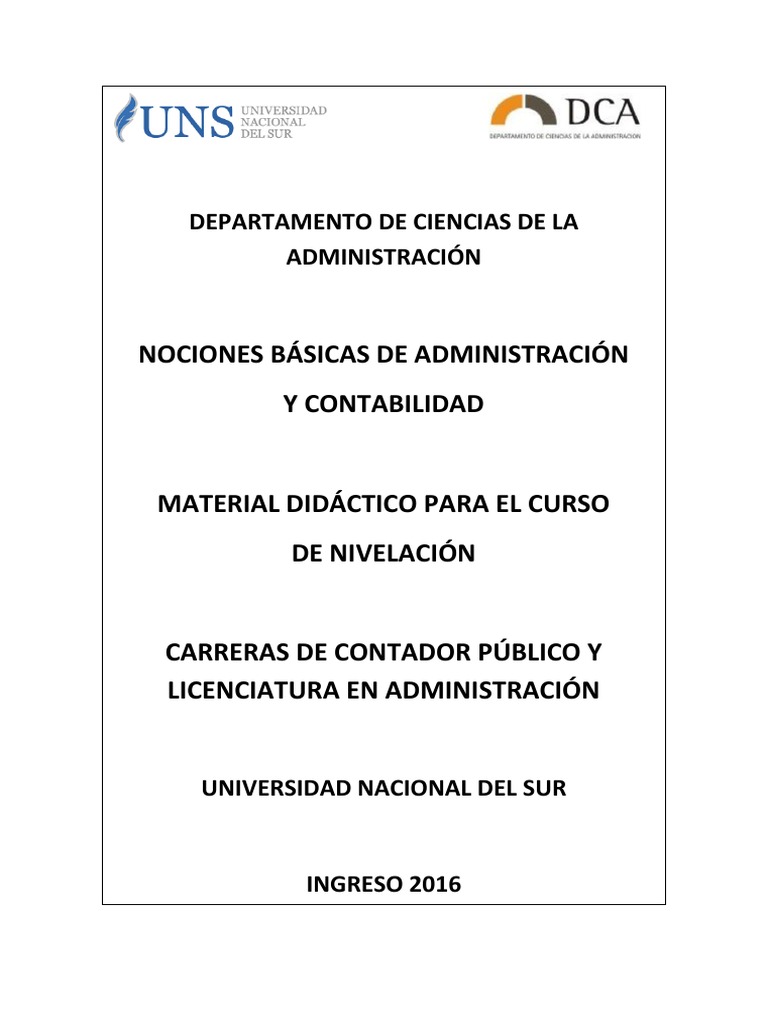 Cuadernillo Nociones Basicas Admi y Contabilidad PDF | PDF | Science | Contabilidad