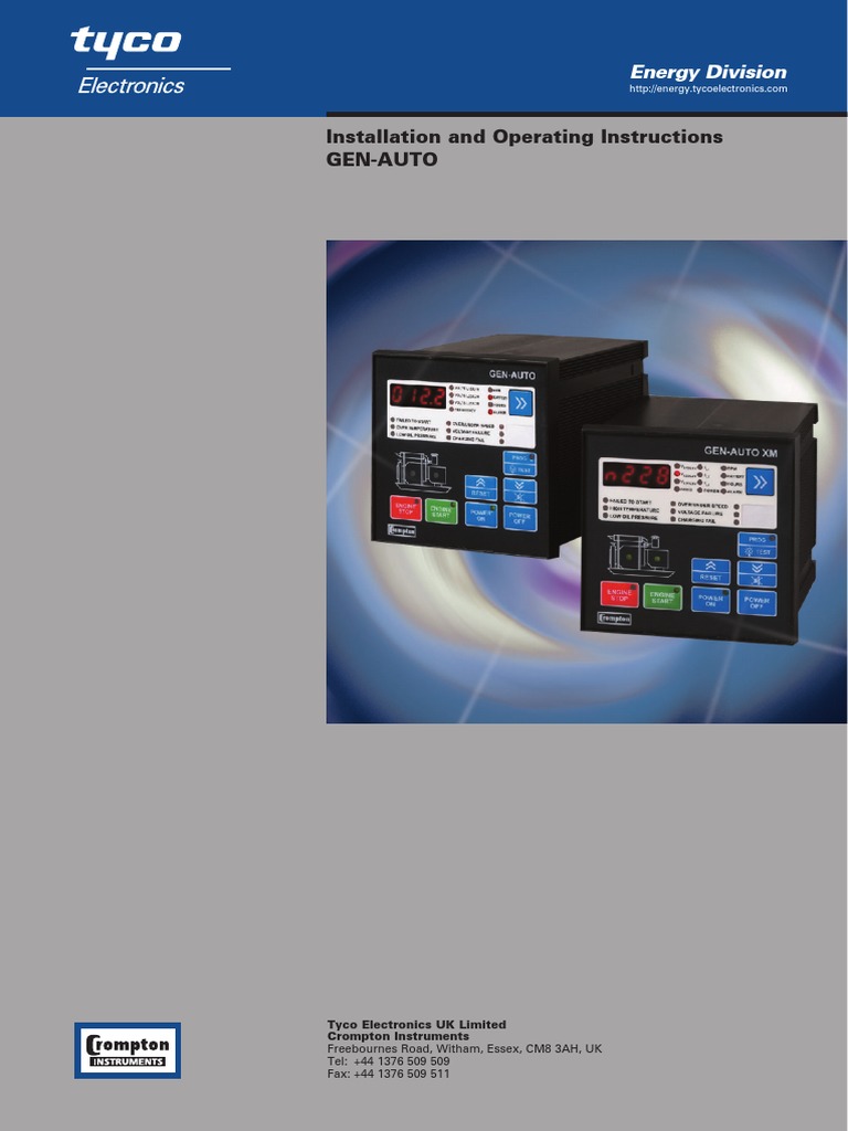 Installation and Operating Instructions Gen-Auto: Energy Division | PDF ...
