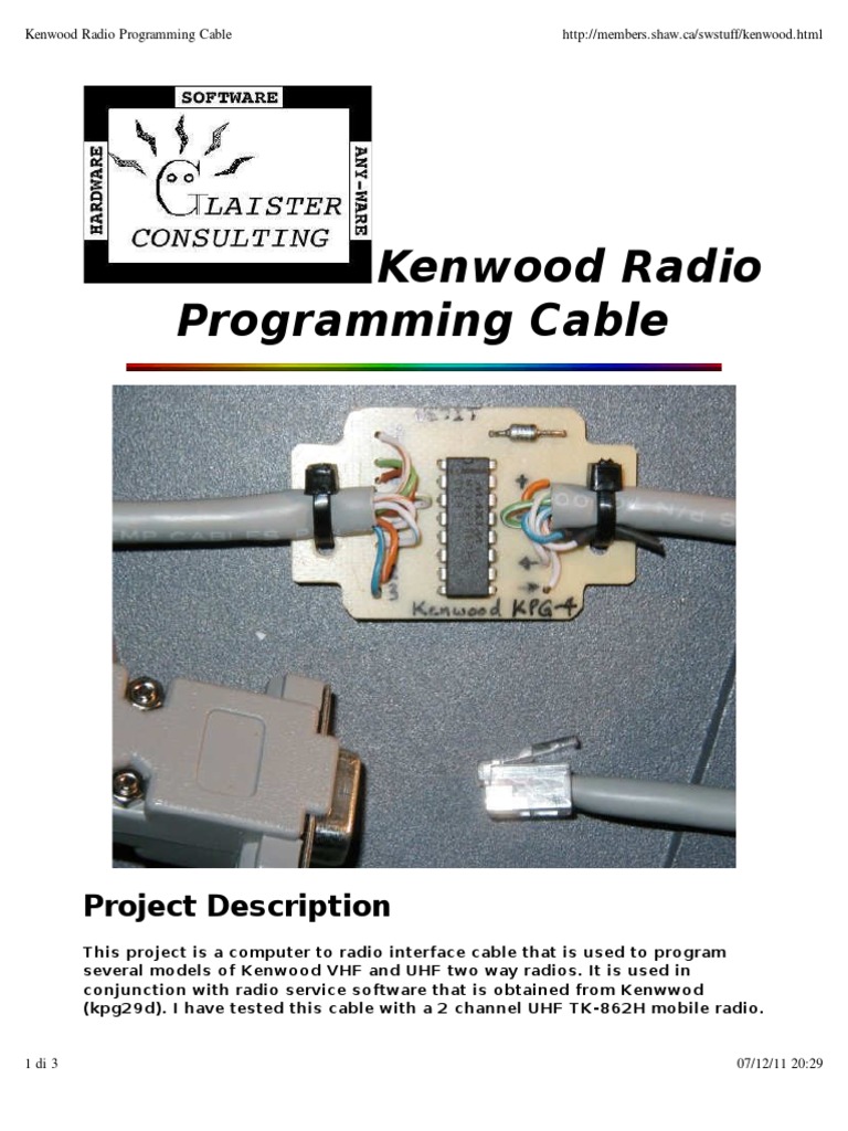 Kenwood Radio Programming Cable Guide | PDF