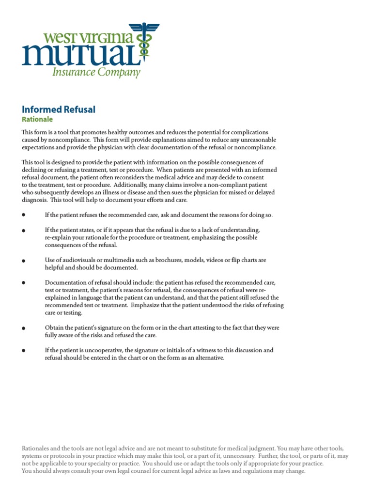 Informed Refusal: Rationale | PDF | Patient | Physician