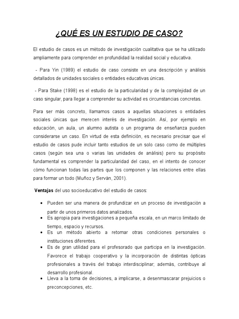Qué Es Un Estudio de Caso | PDF | Ensayos | Caso de estudio