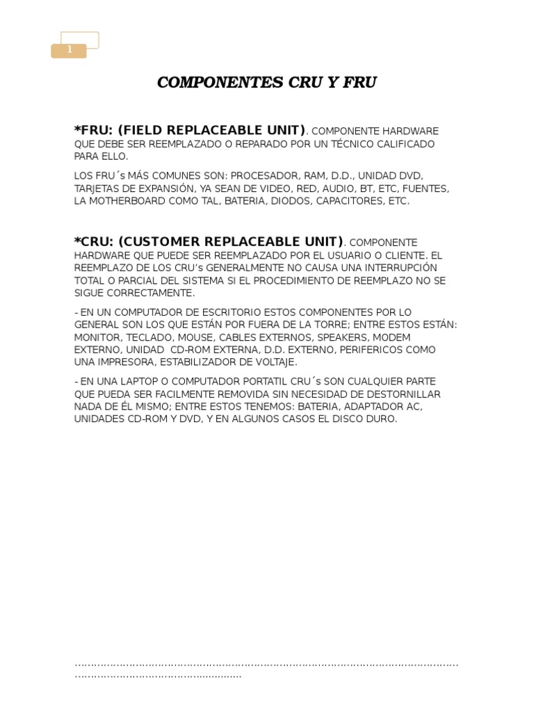 Componentes Cru y Fru | PDF