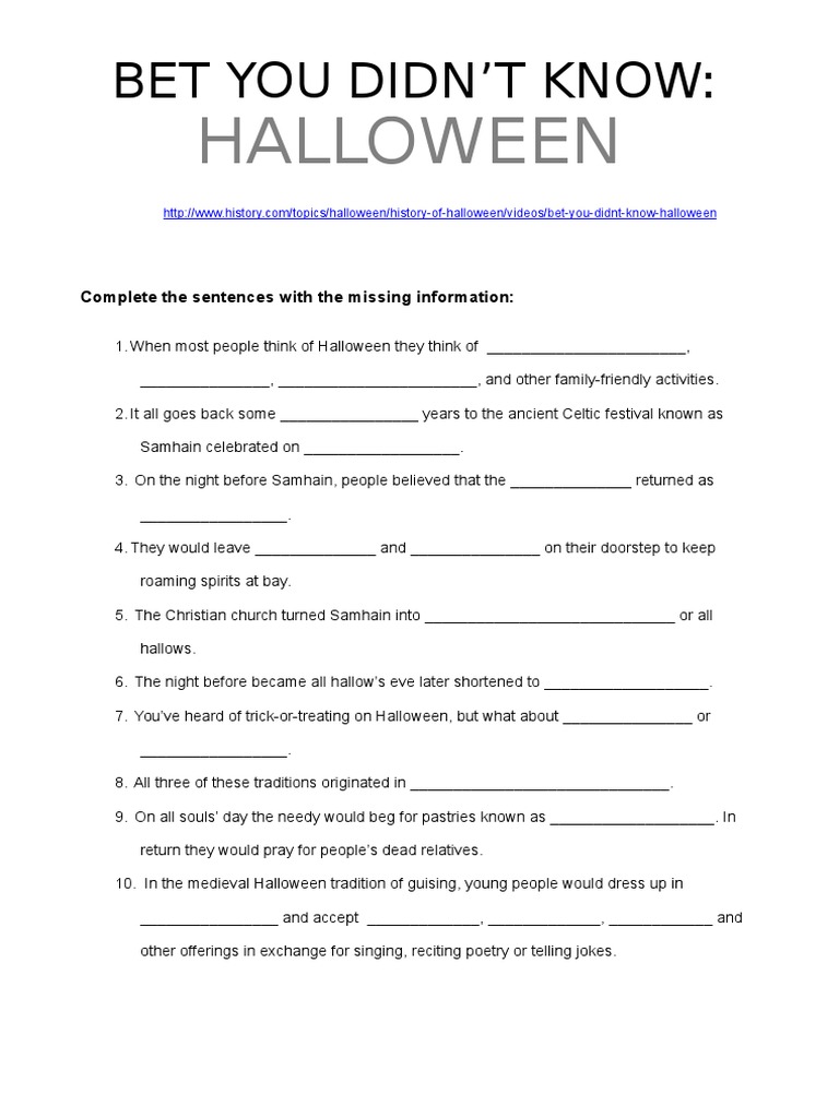 Curiosity Test Halloween | PDF