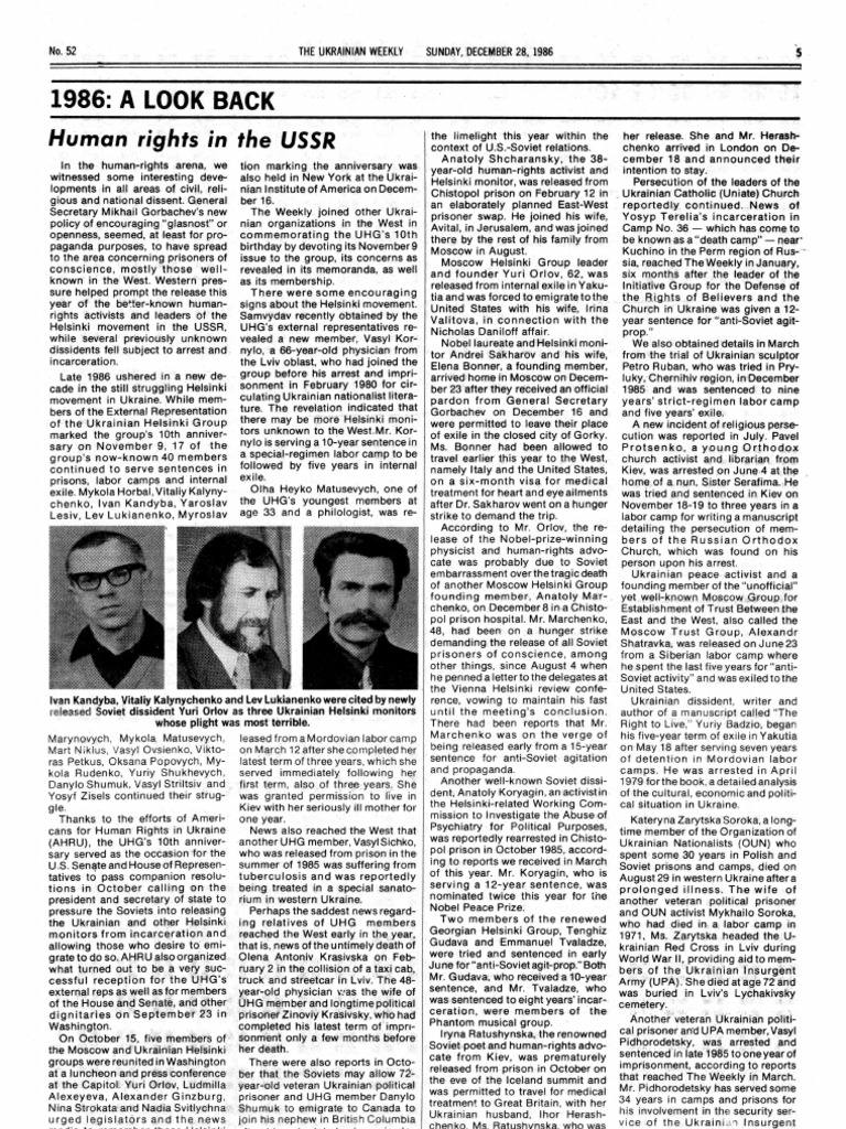 1986: A Look Back: Human Rights in The USSR | PDF