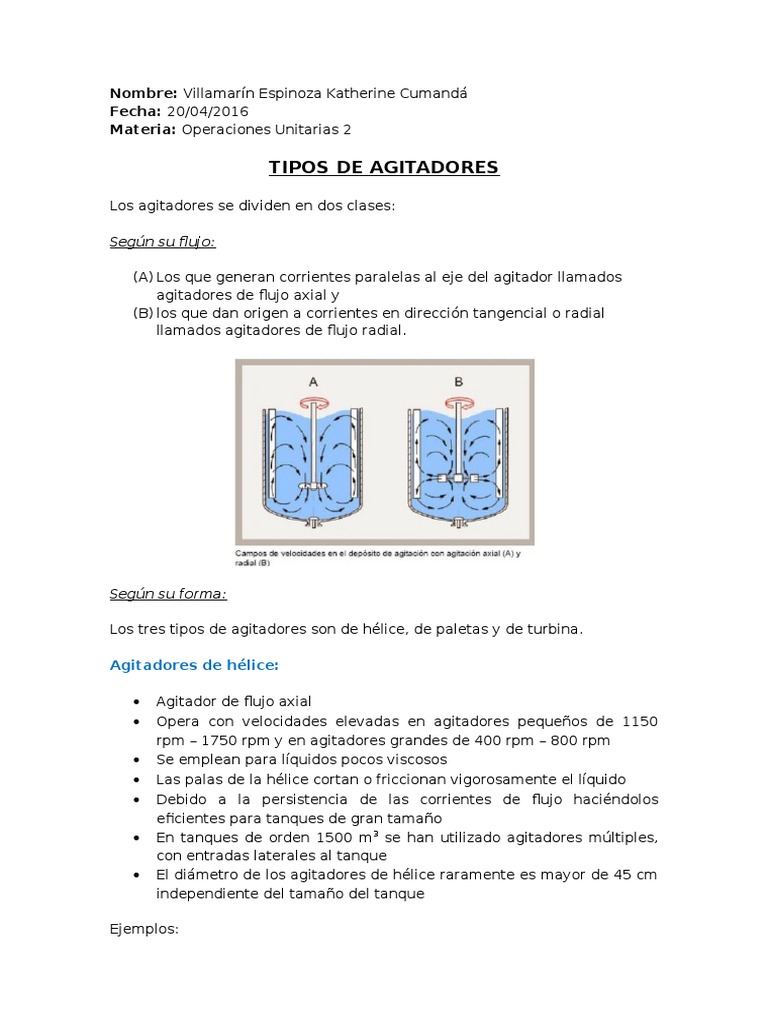Tipos de Agitadores | PDF | Tanques | Turbina Tipos de Agitadores | PDF | Tanques | Turbina