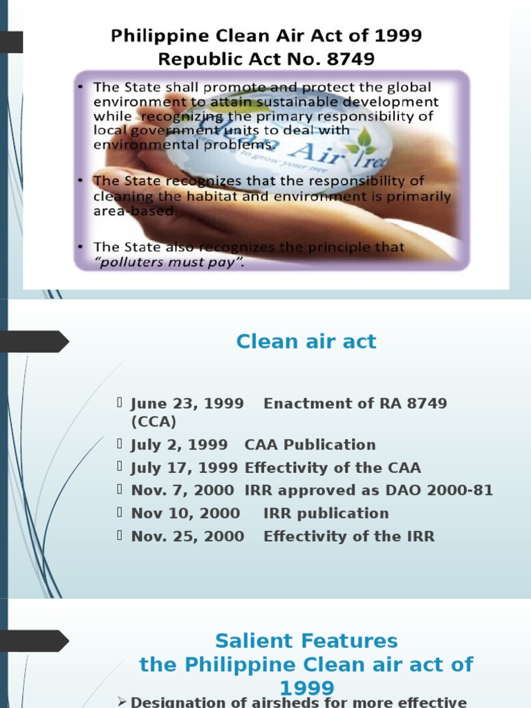 SAlient Features of CAA | PDF | Clean Air Act (United States) | Air ...