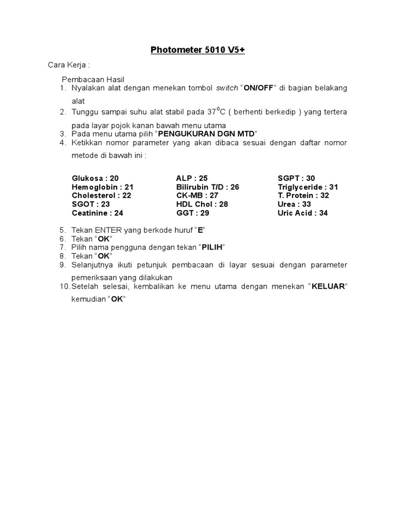 Photometer 5010 V5 | PDF