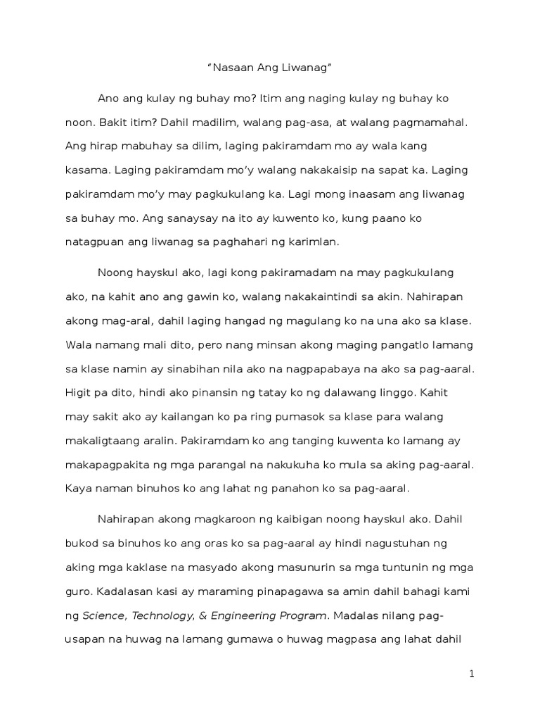 Unang Sulating Pormal | PDF