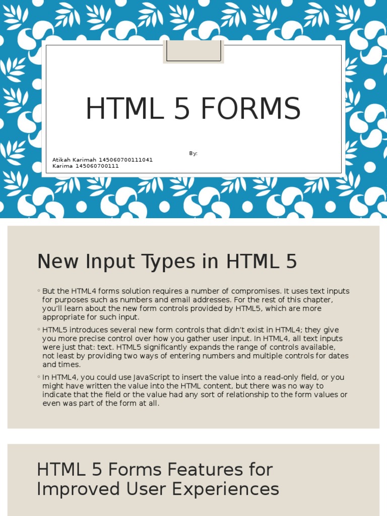 HTML 5 Forms | PDF | Html5 | Html