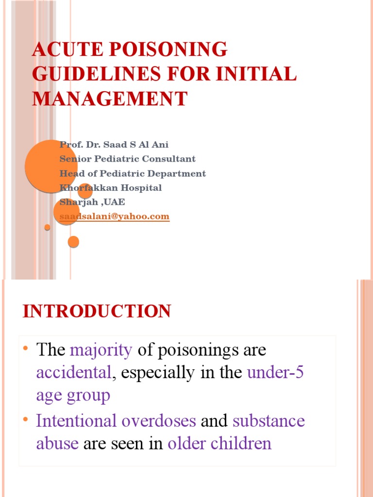 Acute Poisoning Guidelines For Initial Management | PDF | Alcohol ...