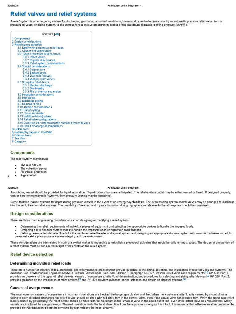 Relief Valves and Relief Systems | PDF | Valve | Chemical Engineering