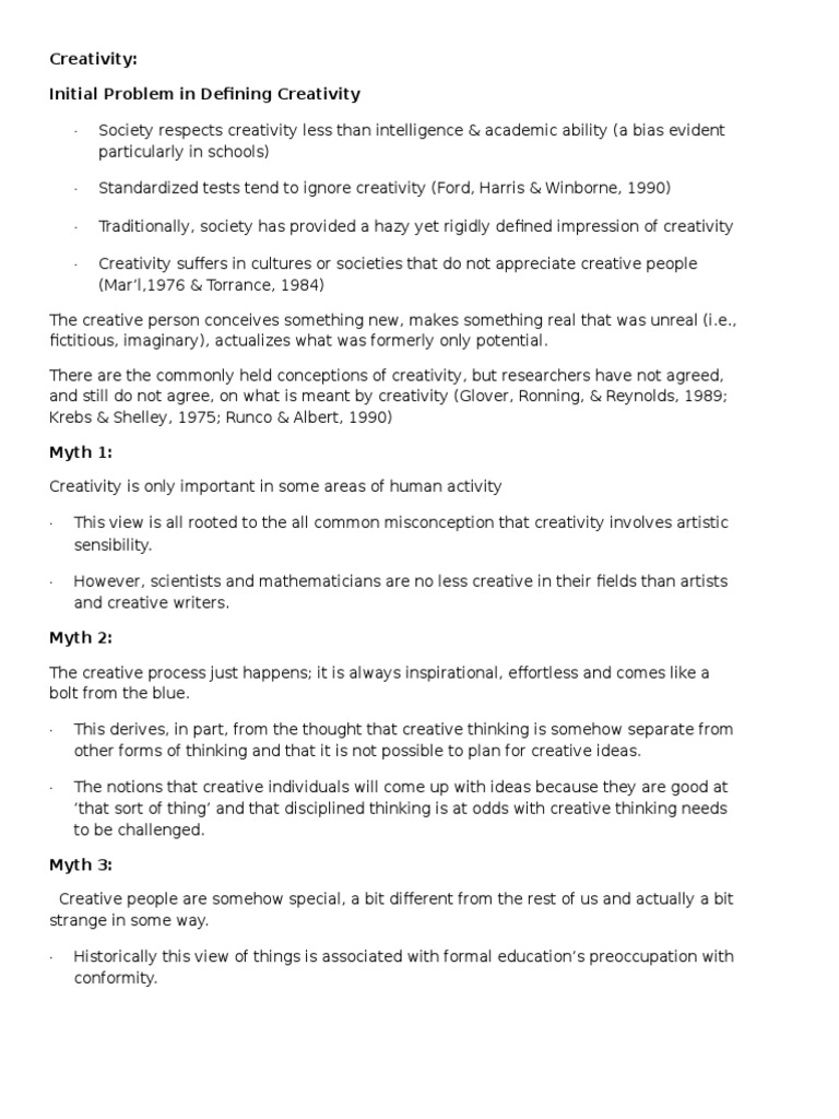 Myths About Creativity | PDF | Social Science | Philosophy