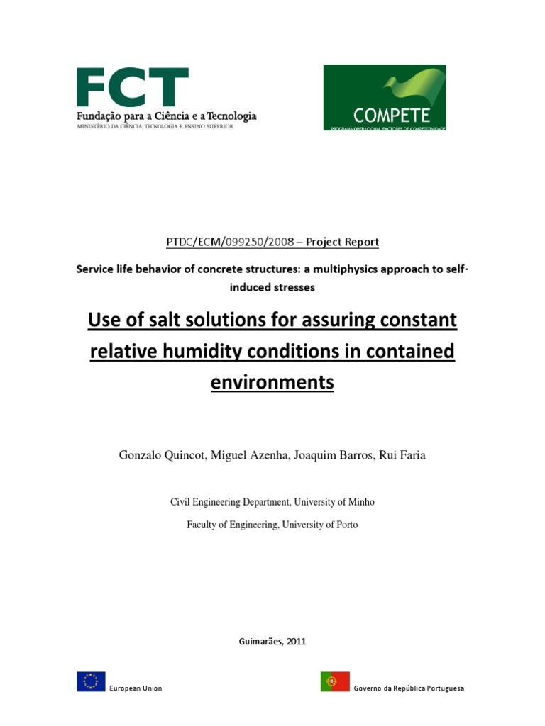 Use of Salt Solutions For Assuring Constant Relative Humidity ...