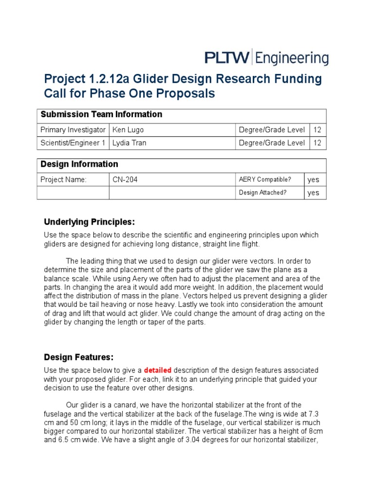 Long Distance Balsa Glider Design Principles | PDF | Glider (Sailplane ...