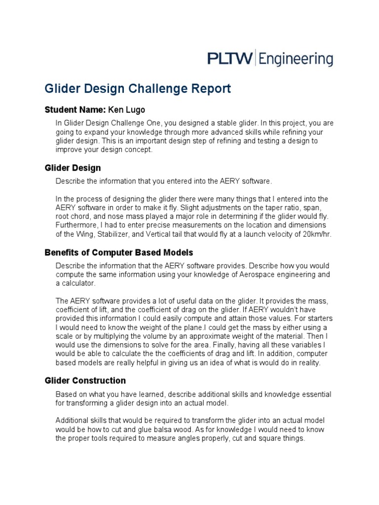 Gliderdesignreport | PDF
