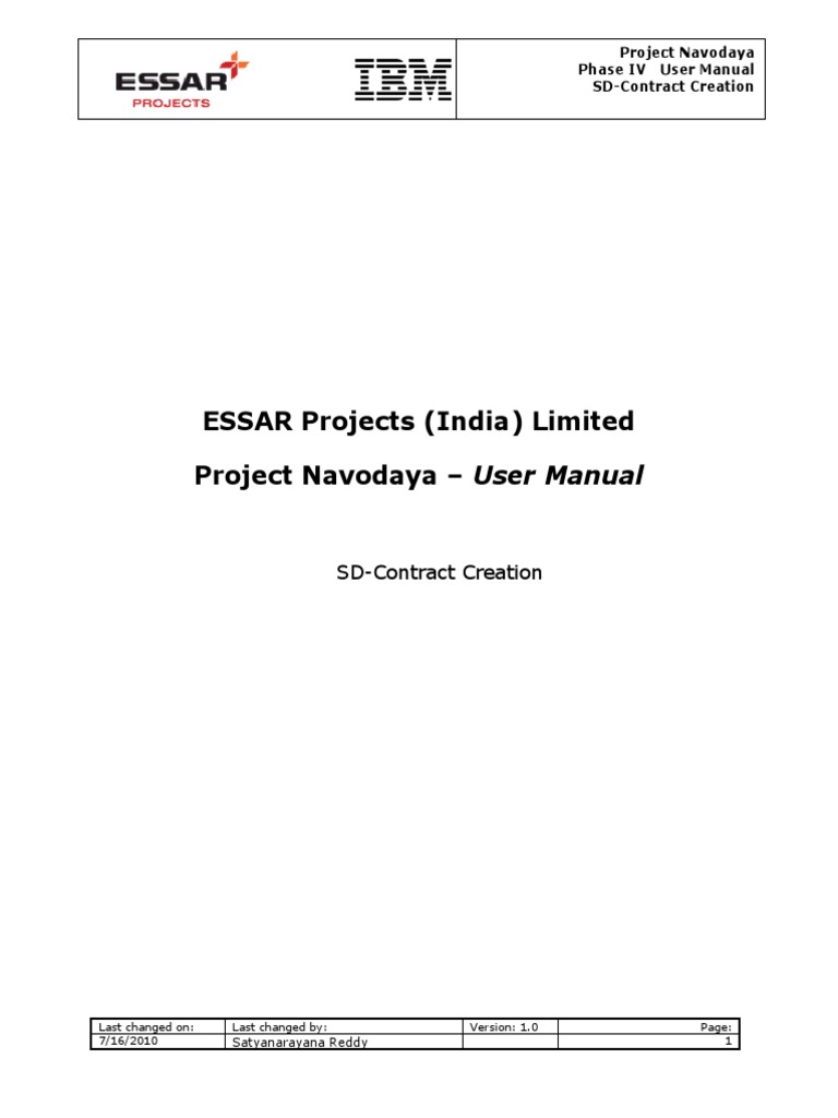 SAP SD Contract Creation Guide | PDF | Business Process | Information