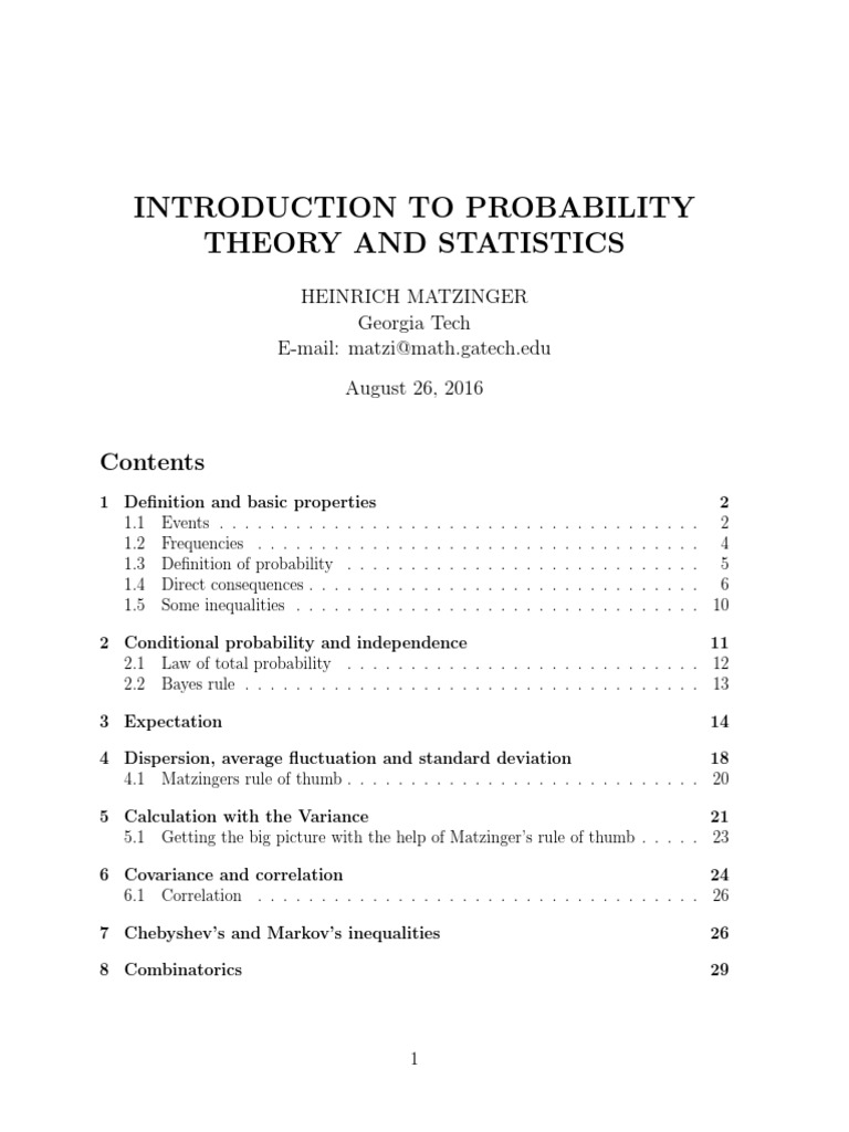 Statistics and Applications | PDF | Expected Value | Variance