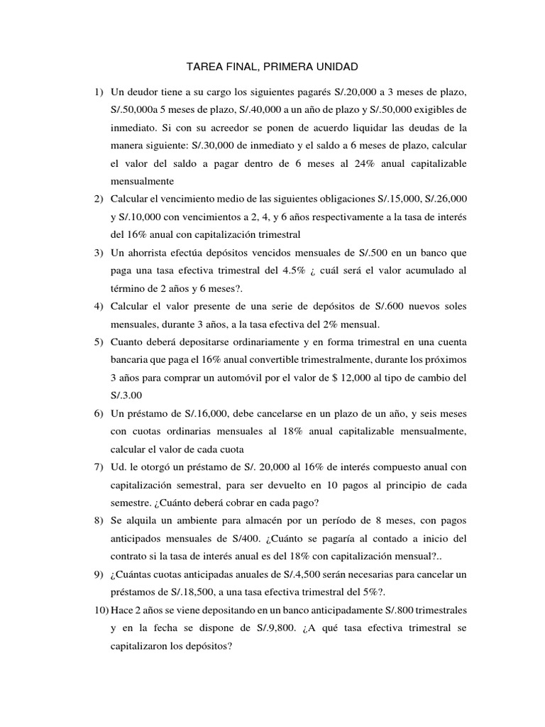 Tarea Final Mate II | PDF | Pagos | Bancos Tarea Final Mate II | PDF | Pagos | Bancos