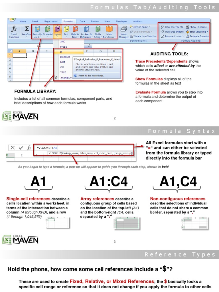 2 Excel For Analysts Formulas 101 | PDF | Microsoft Excel | Array Data Structure