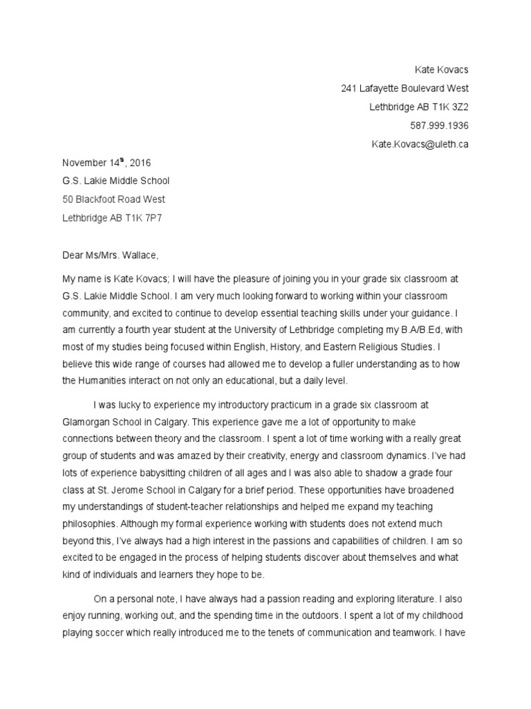 Teaching Sem - Letter of Introduction | PDF | Classroom | Psychology