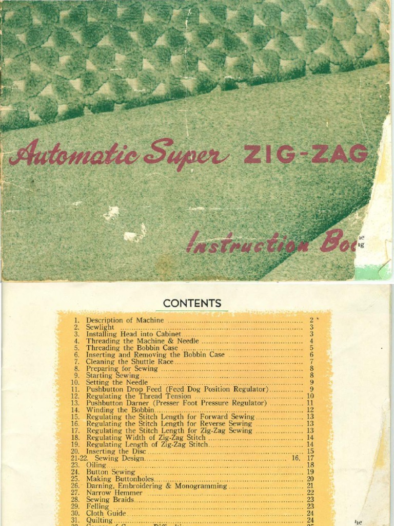 Automatic Super Zig-Zag - Manual | PDF | Sewing Machine | Quilting