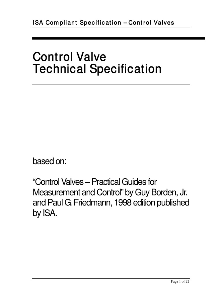 350 ISA Compliant Control Valve Specification | PDF | Valve | Noise