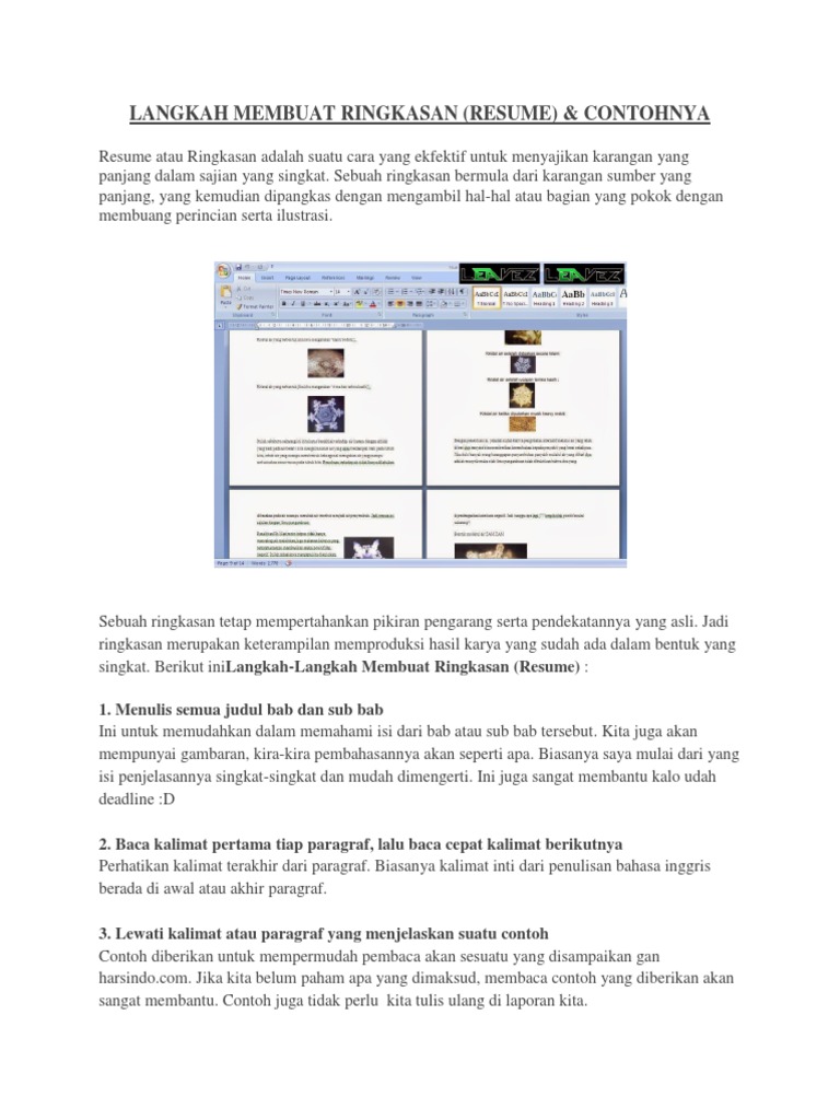 Langkah Membuat Ringkasan | PDF