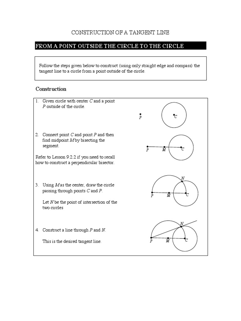 Construction of A Tangent Line | PDF