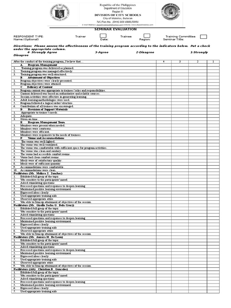 Seminar Evaluation Form | PDF | Cognitive Science | Cognition