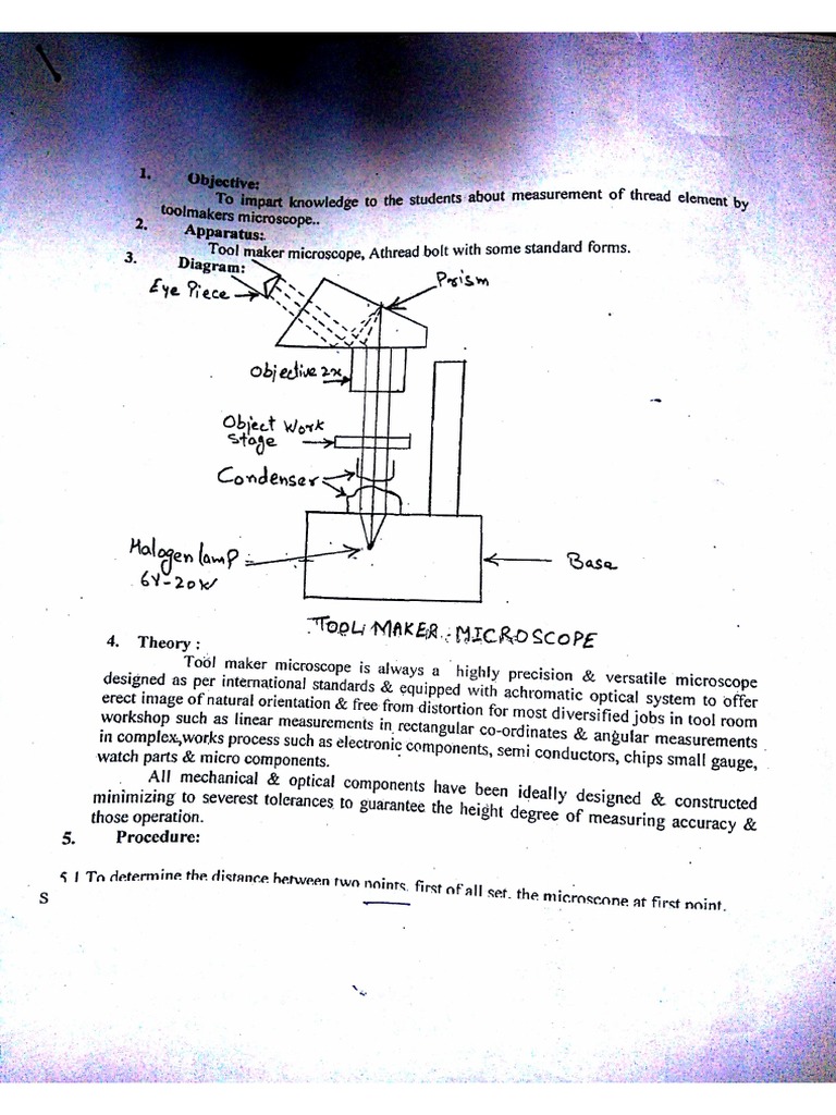 Measurement of Thread Element by Tool Maker Microscope | PDF