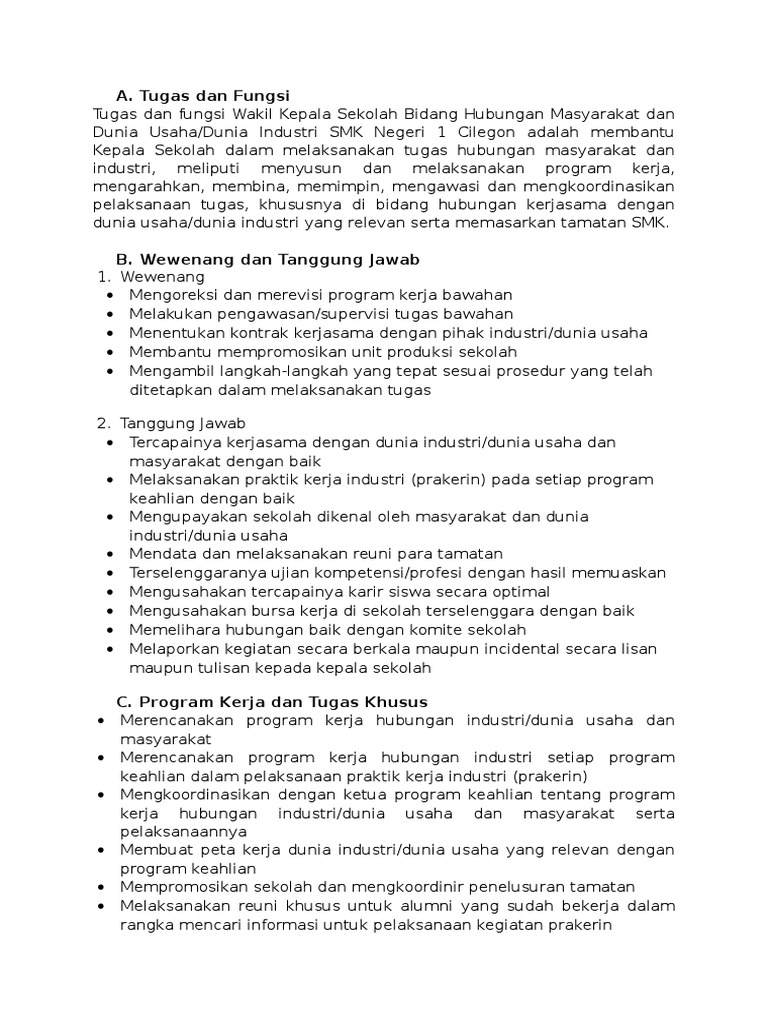 Tupoksi Waka Humas | PDF