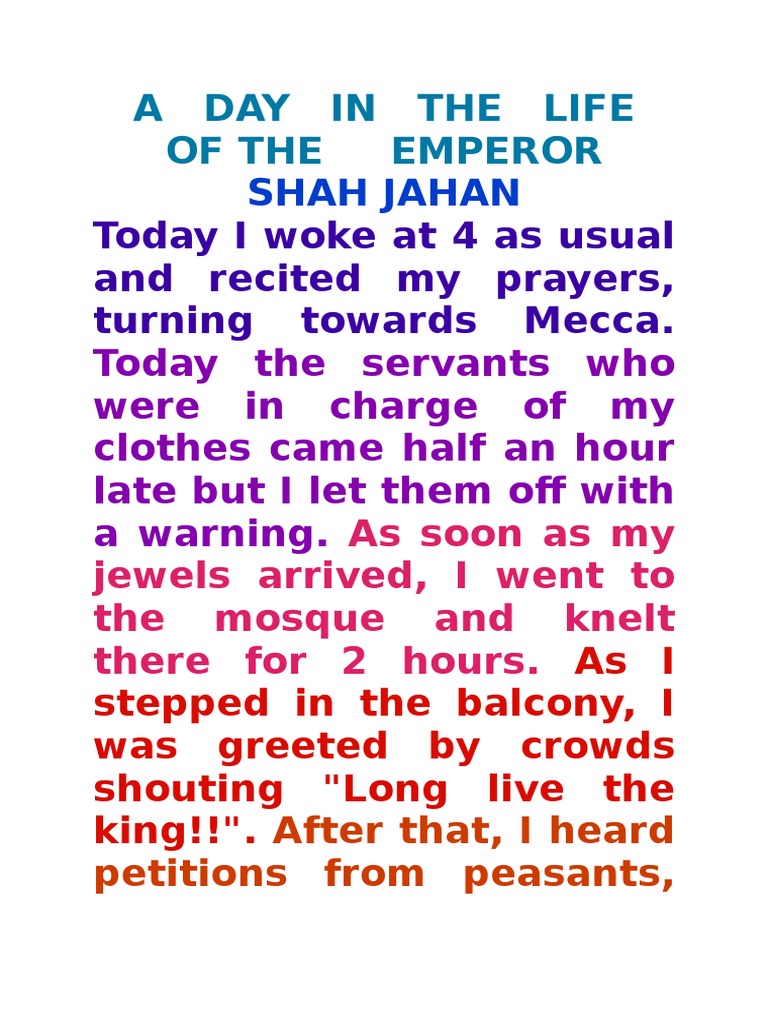 A Day in The Life of The Emperor | PDF