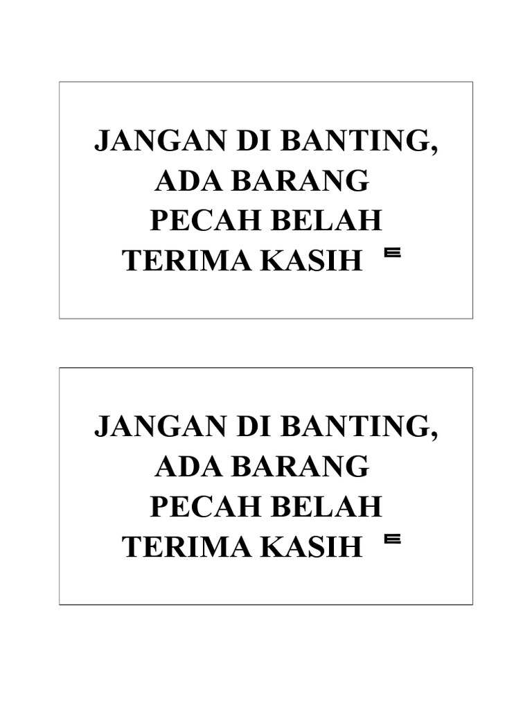 Jangan Dibanting | PDF