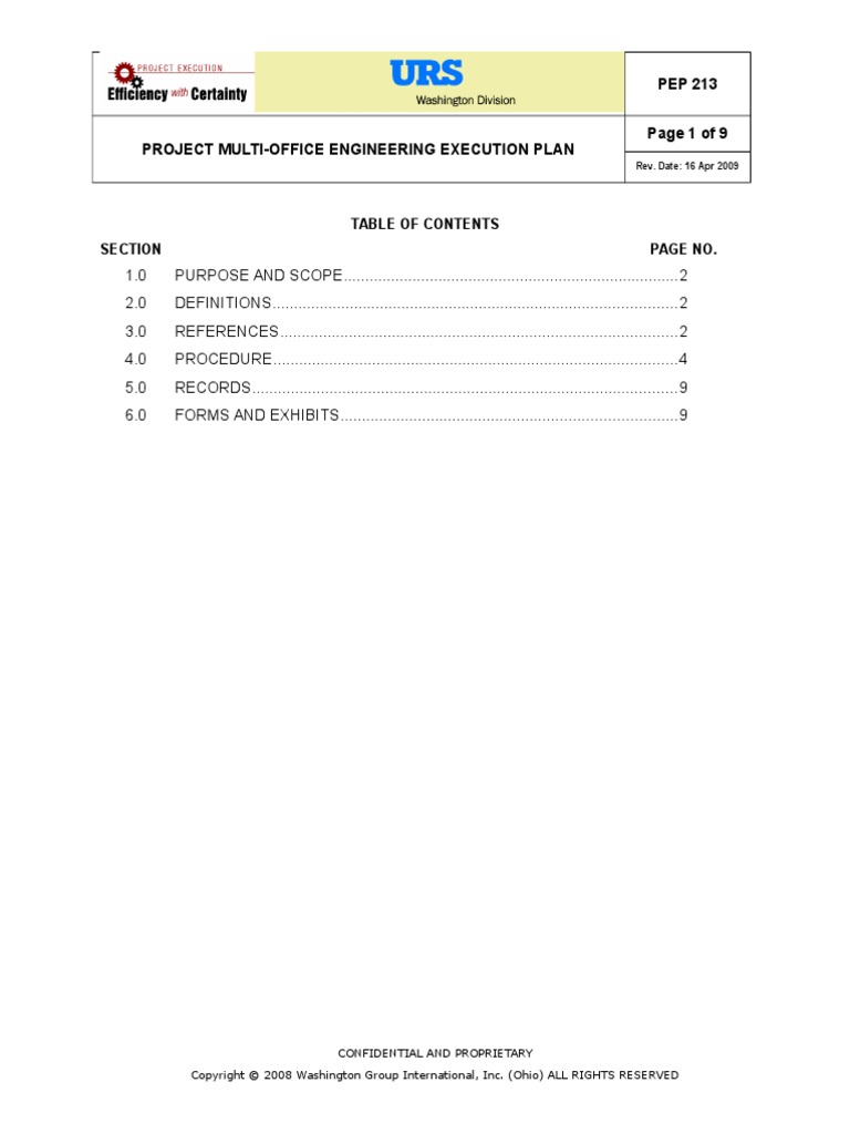 213 - Procedure - 0-Project Multi-Office Engineering Execution Plan | PDF | Regulatory ...