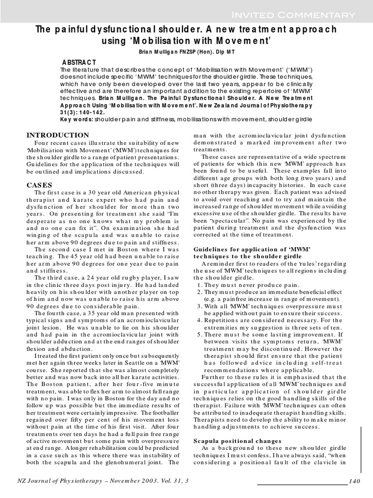 The Painful Dysfunctional Shoulder | PDF | Shoulder | Anatomical Terms ...
